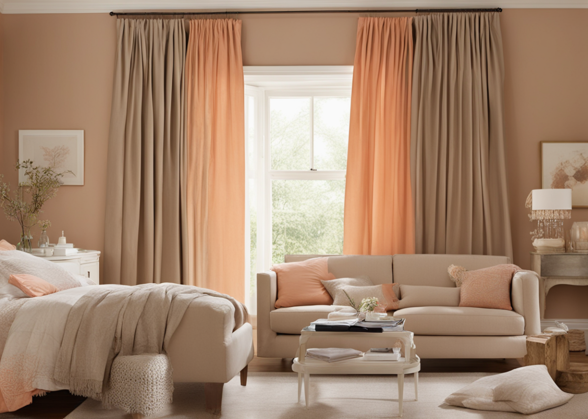 What Color Curtains Goes With Peach Walls? Top Color Combinations ...