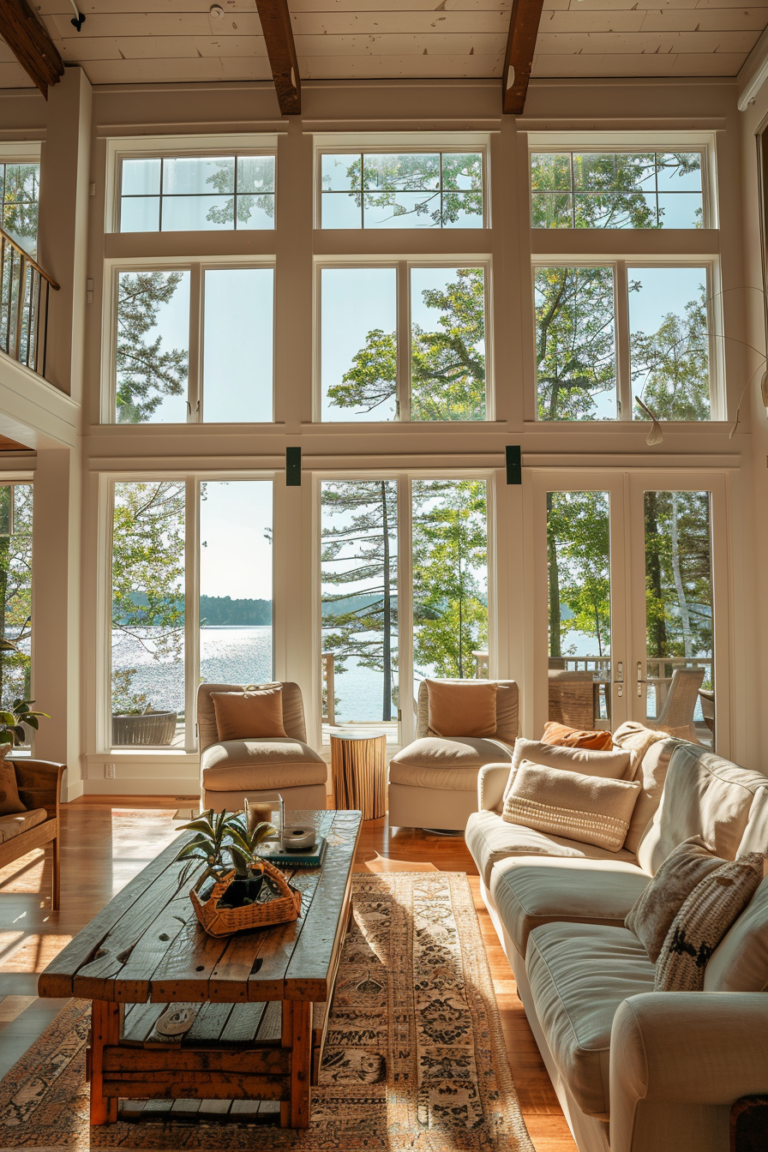 Create a Stunning Living Room Arrangement with a Wall of Windows 🪟 ...