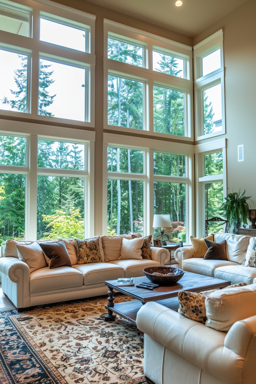 Create a Stunning Living Room Arrangement with a Wall of Windows 🪟 ...