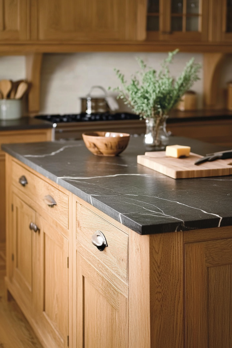 Stunning Countertop Ideas That’ll Make Your Honey Oak Cabinets Shine ...