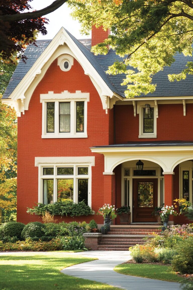Beautiful Exterior Color Schemes for Red Brick Houses — DreamyHomeStyle