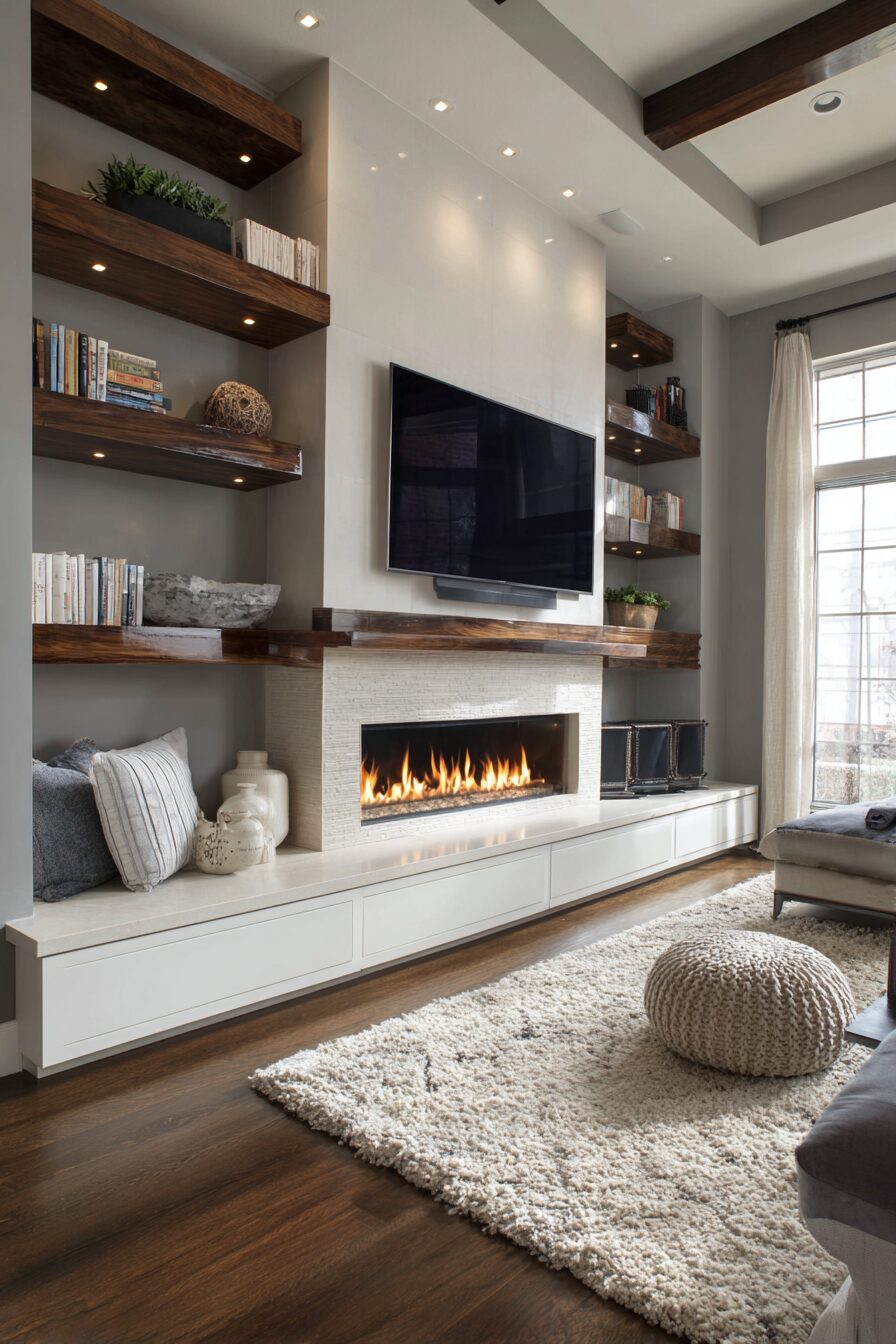 The Coziest Fireplace TV Wall Designs That Feel Like a Warm Hug ...